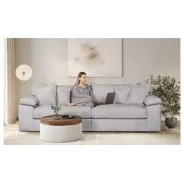 Big-Sofa Home Affaire "Soft&Cosy XL, B: 246 cm - OTTO. Verl&auml;ssliche Qualit&auml;t.", grau (hellgrau), B:246cm T:123cm, 100% Polyester, Sofas, Big-Sofa, Mega-Sofa, Cord oder Chenille-Struktur, mit Federkern & 4 Zierkissen, Topseller