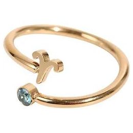 Fingerring Firetti "Schmuck Geschenk Damenring Sternzeichen", bunt (gelbgoldfarben, hellblau), Fingerringe, Damen, 5 g, Widder, Edelstahl, 1,2mm, Fingerring, Made in Germany - mit Zirkonia (synth.)