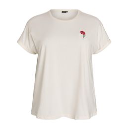 ZIZZI T-Shirt 'Mdana' Damen Gr&ouml;&szlig;e XXXL/4XL gr&uuml;n / rot / naturwei&szlig;