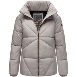 Steppjacke Navahoo "Schokolinaa 14", Damen, Gr. L (40), grau (hellgrau), Obermaterial: 100% Polyester. Innenfutter: 100% Polyester. Wattierung: 100% Polyester. &Auml;rmelfutter: 100% Polyester, oversize h&uuml;ftlang, hoch geschlossener Ausschnitt, eng Rippstrickb&uuml;ndchen, Jacken Steppjacke, Winterjacke mit modischer Steppung & hohem Kragen