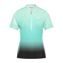 Radtrikot Ziener "NELENIA-Z", Damen, Gr. 34, bright turquoise.schwarz, Obermaterial: 100% Polyester; Obermaterial 2: 90% Polyester, 10% Elasthan, Trikots