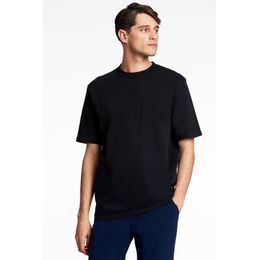 T-Shirt LINDBERGH, Herren, Gr. L, blau (navy), Jersey, Obermaterial: 100% Baumwolle, unifarben, regular fit h&uuml;ftbedeckend, Rundhals, Shirts T-Shirt, mit Rundhalsausschnitt