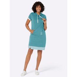 Jerseykleid Casual Looks "Jersey-Kleid", Damen, Gr. 36, Normalgr&ouml;&szlig;en, blau (ozean), Jersey, 100% Baumwolle, gemustert, gestreift, unifarben, kurz, Kleider Jerseykleid