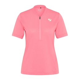 Radtrikot Ziener "NEKTARIA-Z", Damen, Gr. 44, strawberry sorbet, Obermaterial: 85% Polyester, 15% Baumwolle. Obermaterial 2: 86% Polyester, 14% Baumwolle, Trikots