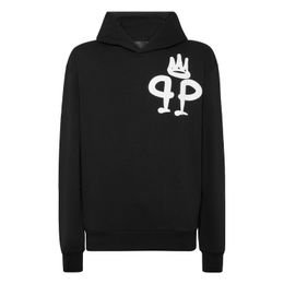 Sweatshirt Philipp Plein "King Plein", Herren, Gr. XL, 02, schwarz, Obermaterial: 100% Baumwolle, Sweatshirts Sweatshirt