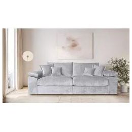 Big-Sofa Home Affaire "Soft&Cosy XL, B: 246 cm - OTTO. Verl&auml;ssliche Qualit&auml;t.", grau (hellgrau), B:246cm T:123cm, 100% Polyester, Sofas, Big-Sofa, Mega-Sofa, Cord oder Chenille-Struktur, mit Federkern & 4 Zierkissen, Topseller