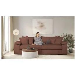 Big-Sofa Home Affaire "Soft&Cosy XL, B: 246 cm - OTTO. Verl&auml;ssliche Qualit&auml;t.", terracota, B:246cm T:123cm, 100% Polyester, Sofas, Big-Sofa, Mega-Sofa, Cord oder Chenille-Struktur, mit Federkern & 4 Zierkissen, Topseller