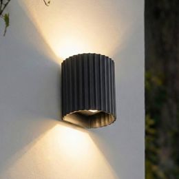 LINDBY LED-Au&szlig;enwandlampe Ralino, schwarz, 2-flg., IP65