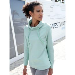 Sweatshirt Casual Looks, Damen, Gr. 42, gr&uuml;n (mint), 100% Baumwolle, Meliert:70% Baumwolle, 30% Polyester, unifarben, Sweatshirts Sweatshirt