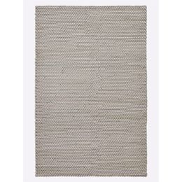 Teppich HEINE HOME Gr. 1, grau, B:120cm H:17mm L:180cm, Wolle, Teppiche, Teppich