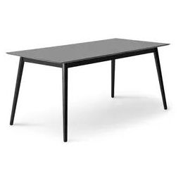 Esstisch HAMMEL FURNITURE "Meza Designtisch mit Auszugsfunktion und 2 Einlegeplatten", grau (graphit, natur, graphit), B:165cm H:74cm T:90cm, Tischplatte: Graphit nanobehandeltes Fenix-Laminat (schwarzer Rand), Gestell: Massive schwarz gebeizte Esche. Mit nanobehandeltem Laminat, einer matten, seidigen Oberfl&auml;che, die Fingerabdr&uuml;cke abweist und langlebig und hygienisch ist., Tische, Esstisch, rech