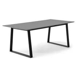 Esstisch HAMMEL FURNITURE "Meza Designtisch mit Auszugsfunktion und 2 Einlegeplatten", grau (graphit, schwarz, graphit), B:210cm H:73,5cm, Tischplatte: Graphit nanobehandeltes Fenix-Laminat (schwarzer Rand), Gestell: Pulverbeschichtetes schwarzes Metall, RAL9005 matt. Mit nanobehandeltem Laminat, einer matten, seidigen Oberfl&auml;che, die Fingerabdr&uuml;cke abweist und langlebig und hygienisch ist., Tisch