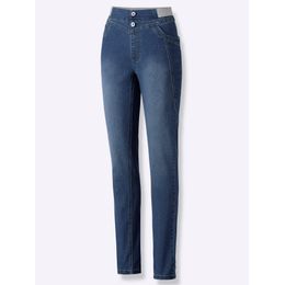Bequeme Jeans Casual Looks, Damen, Gr. 36, Normalgr&ouml;&szlig;en, blau (blau, stone, washed), 81% Baumwolle, 17% Polyester, 2% Elasthan, unifarben, lang, Jeans