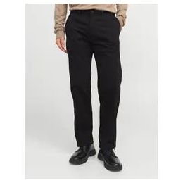 Jack & Jones Chinohose JACK & JONES "JPSTKANE BARRET CHINO NOOS", Herren, Gr. 36, L&auml;nge 34, schwarz, Web, Obermaterial: 98% Baumwolle, 2% Elasthan, unifarben, relaxed fit kn&ouml;chellang, Hosen Chinohose