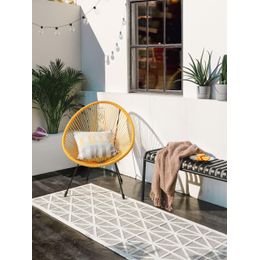benuta Pop In- & Outdoor-L&auml;ufer Orion Grau 80x250 cm - Teppich f&uuml;r Balkon, Terrasse & Garten
