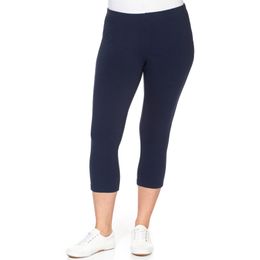Leggings sheego, Damen, Gr. 42, Normalgr&ouml;&szlig;en, blau (marine), 95% Baumwolle, 5% Elasthan, unifarben, Hosen Leggings