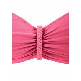 Buffalo B&uuml;gel-Bandeau-Bikini-Top 'Happy' pink Gr. 34 Cup C. Mit Flechtdetails. Mit Seitlichen St&auml;bchen Und Mit B&uuml;gel