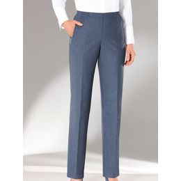 Webhose Adelina, Damen, Gr. 42, Normalgr&ouml;&szlig;en, blau (rauchblau, meliert), 66% Polyester, 32% Viskose, 2% Elasthan, meliert, lang, Hosen