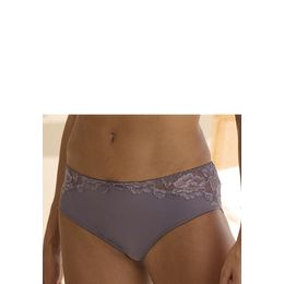 Lascana Tanga 'Vittoria' grau Gr. 32/34 f&uuml;r Damen. Mit Spitze, Schleife. K&ouml;rpernah