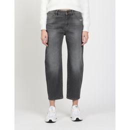 5-Pocket-Jeans Gang "94IDA", Damen, Gr. 26, N-Gr, grau (worn midgrau), Denim/Jeans, Obermaterial: 91% Baumwolle, 7% Polyester, 2% Elasthan, Ballonform kn&ouml;chelfrei, Jeans 5-Pocket-Jeans, cropped, Topseller