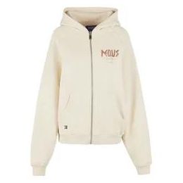 Sweatjacke PEQUS "PEQUS PEQUS Ancient Love Story Zip-Hoodie", Damen, Gr. L, cream, 100% Baumwolle, Sweatjacken Sweatjacke