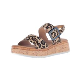 Riemchensandale Gabor COMFORT "Gabor Comfort Sandalen Leder", Damen, Gr. 40, braun (leopard), Leder, Schuhe Riemchensandale