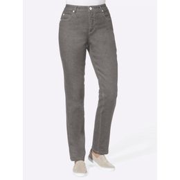 5-Pocket-Jeans Casual Looks, Damen, Gr. 48, Normalgr&ouml;&szlig;en, grau, 81% Baumwolle, 17% Polyester, 2% Elasthan, unifarben, lang, Jeans 5-Pocket-Jeans