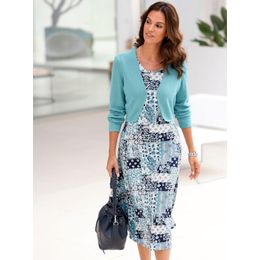 Bolero Inspirationen, Damen, Gr. 46, blau (ozean), 100% Baumwolle, unifarben, Strickjacken Bolero