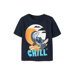 name it T-Shirt 'NMMMAMBA STITCH' Jungen Gr&ouml;&szlig;e 116 navy / neonblau / orange / offwhite