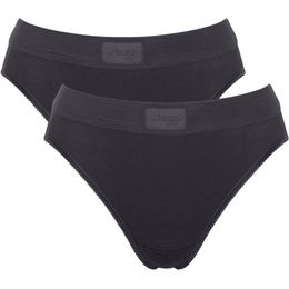 Tai-Slip Sloggi "Double Comfort T", Damen, Gr. 36, schwarz, Single Jersey, Obermaterial: 95% Baumwolle, 5% Elasthan, unifarben, k&ouml;rpernah, Unterhosen, elastischer nahtloser Bund, hoher Beinausschnitt