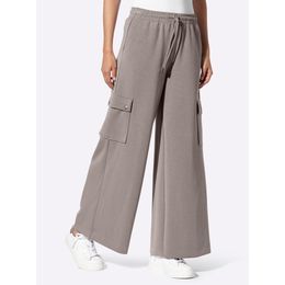 Jerseyhose Heine, Damen, Gr. 44, Normalgr&ouml;&szlig;en, taupe, 50% Modal, 44% Polyester, 6% Elasthan, unifarben, Hosen Jerseyhose
