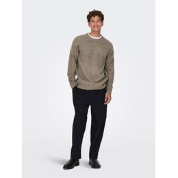 Only & Sons ONLY & SONS Pullover "Dale" in Hellbraun - 60% | Gr&ouml;&szlig;e S | Herren-plussize