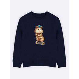 WOOOP Sweatshirt "Skateboard Hamster" in Dunkelblau - 59% | Gr&ouml;&szlig;e 116 | Kinder-sweatshirts-jacken