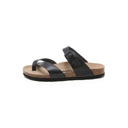 billowy Leder-Zehentrenner in Schwarz - 54% | Gr&ouml;&szlig;e 46 | Herrensandalen