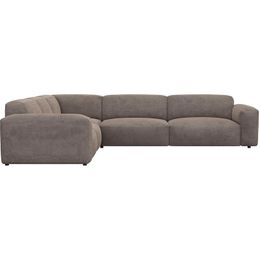 FLEXLUX Ecksofa &raquo;Lucera, super bequem durch hochwertigen Sitzaufbau mit Kaltschaum&laquo; modern & anschmiegsam, L-Form, Designsofa braun 85% Polyester/15%