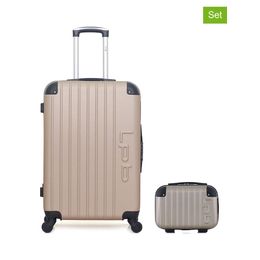 Les P'tites Bombes Les P ́tites Bombes 2tlg. Set: Hardcase-Trolley und Beautycase "Hambourg" in Beige - 70% | Damen-koffer-reisegepaeck