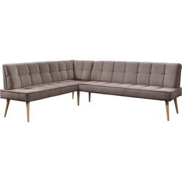 exxpo - sofa fashion Eckbank &raquo;Latte&laquo; moderne Sitz- und R&uuml;ckensteppung, bequem und elegant, hoher Holzfu&szlig; 94% PES, 6% NY