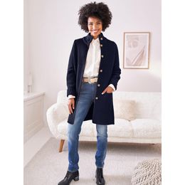 Longstrickjacke Heine, Damen, Gr. 40, blau (marine), 85% Polyacryl, 15% Wolle, unifarben, Strickjacken Longstrickjacke