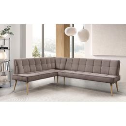 exxpo - sofa fashion Eckbank &raquo;Latte&laquo; moderne Sitz- und R&uuml;ckensteppung, bequem und elegant, hoher Holzfu&szlig; 94% PES, 6% NY