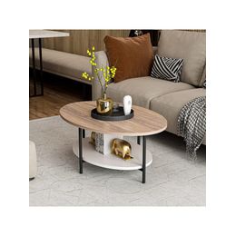 Evila Couchtisch "Elis" in Hellbraun - (H)36 x &Oslash; 90 cm - 78% | Tische