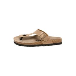 billowy Leder-Zehentrenner in Beige - 54% | Gr&ouml;&szlig;e 41 | Herrensandalen