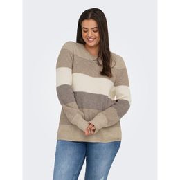 Only Carmakoma Damen Only CARMAKOMA Strickpullover &raquo;CARNEW DARIA L/S STRIPE PULLOVER KNT&laquo; M