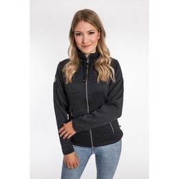 DEPROC Active Damen DEPROC Active Strickfleecejacke &raquo;LUVERNE WOMEN&laquo; Kontrastreissverschluss grau 36/38 (M)