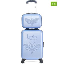 Les P'tites Bombes Les P ́tites Bombes 2tlg. Set: Hardcase-Trolley und Beautycase "Francette-H" in Blau - 67% | Damen-koffer-reisegepaeck