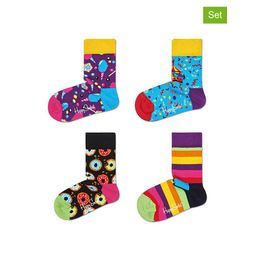 Happy Socks 4er-Set: Socken "Cats & Dogs" in Bunt - 62% | Gr&ouml;&szlig;e 22-24 | Babysocken-strumpfhosen