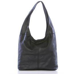 Anna Morellini Leder-Schultertasche "Barga" in Schwarz - (B)33 x (H)32 x (T)16 cm - 71% | Damen-taschen
