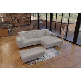 Sit & More sit&more Ecksofa &raquo;Bolero L-Form&laquo; silber 95%Polyester 5%Polyamid