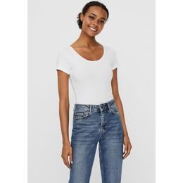 V&eacute;ro Moda Vero Moda Damen Rundhalsshirt &raquo;VMMAXI MY SOFT SS U-NECK&laquo; wei&szlig; L