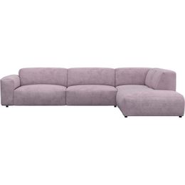 FLEXLUX Ecksofa &raquo;Lucera, super bequem durch hochwertigen Sitzaufbau mit Kaltschaum&laquo; modern & anschmiegsam, L-Form, Designsofa lila 85% Polyester/15%