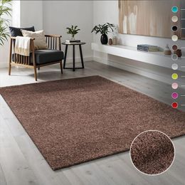 Sanat Hochflor-L&auml;ufer &raquo;LOCA&laquo; rechteckig 30 mm H&ouml;he Wohnzimmer, Langflor, Shaggy, Schlafzimmer braun Kunstfaser